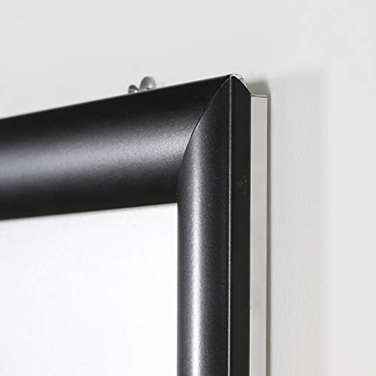 M&T Displays Portable Snap Poster Frame 40x60 Inch Black 1.77" Aluminum Profile Front Loading Wall Mounting Photo Picture Document Certificate Sign Holder Mitered Corner Anti Glare Cover