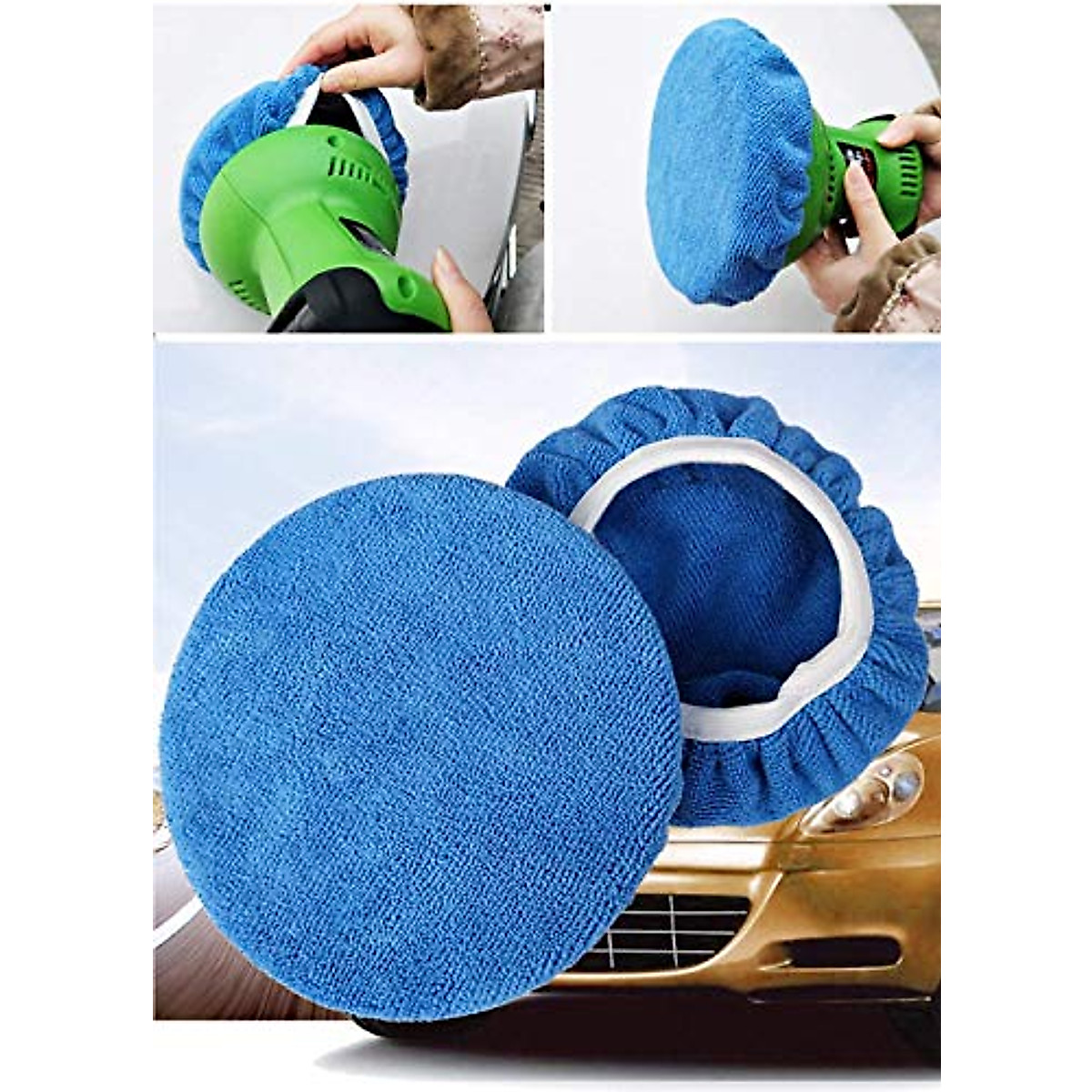 AIVS Car Polisher Pad Bonnet Polishing Bonnet Buffing Pads Waxer Pads Cover for Car Buffer Polisher(7"-8")