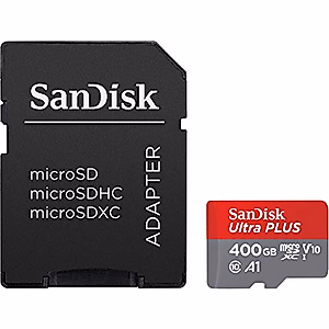 SanDisk 400GB Ultra MicroSDXC UHS-I Memory Card with Adapter - 100MB/s, C10, U1, Full HD, A1, Micro SD Card - SDSQUAR-400G-GN6MA