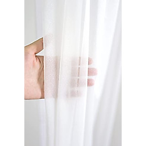 Lookein White Sheer Curtains 120 Inches Long Wrinkle-Free Curtains for Backdrop Window Curtains for Bedroom Party Wedding