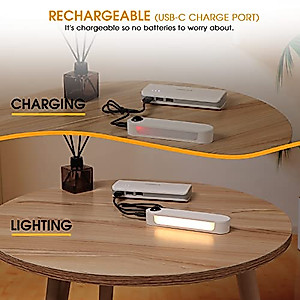 AIMILAR Rechargeable Motion Sensor Night Light Dimmable LED Night Lights for Kids Bedrooms USB Chargeable Magnetic Nightlights for Kids Room Bathroom Cabinet Closet Hallway (2 Pack) (White)