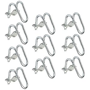 10 PCS Cross-Connector Vertical Pipe Clip Crossover Clamps Tube Buckle Steel Pipe Connector Fixator for Farm, Greenhouse Awning Frame Top Rail Fence Scaffolding Piping, Max Clampable Tube Dia 1 1/4"