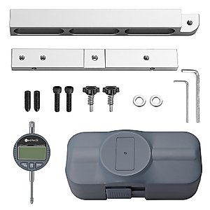 Neoteck 0-1'' Digital Dial Indicator Table Saw Gauge Suitable for Table Saws with a Groove Width of 3/4" (19mm) or more for Aligning and Calibrating Work,Shop Machinery,Band Saw and Drill Press-Silver