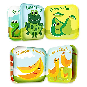 BabyBibi Floating Baby Bath Books for Baby. Kids Learning Bath Toys. Waterproof Bathtime Toys for Toddlers. Kids Educational Infant Bath Toys. (Set of 4: Color Recognition Bath Books)