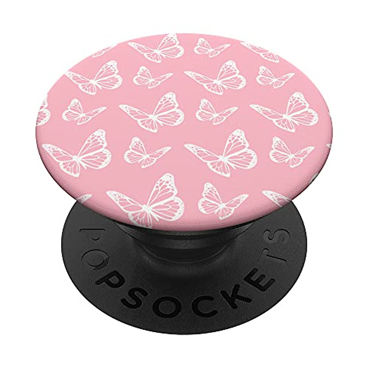 Cute Pink White Butterfly Aesthetic Print Butterflies PopSockets Swappable PopGrip