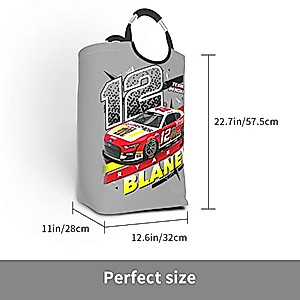 Ryan Blaney 12 Large Laundry Basket Laundry Hamper Bag Washing Bin Clothes Bag Collapsible Tall with Handles Waterproof Bathroom College Essentials Storage for College Dorm, Family