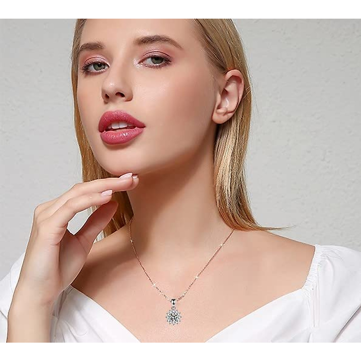 EARTHMOUNT Sunflower Pendant Necklaces for Women With Birthstone 925 Sterling Silver Birthday Valentine’s Day Anniversary Dainty Sun Preppy Jewelry Mom Girlfriend