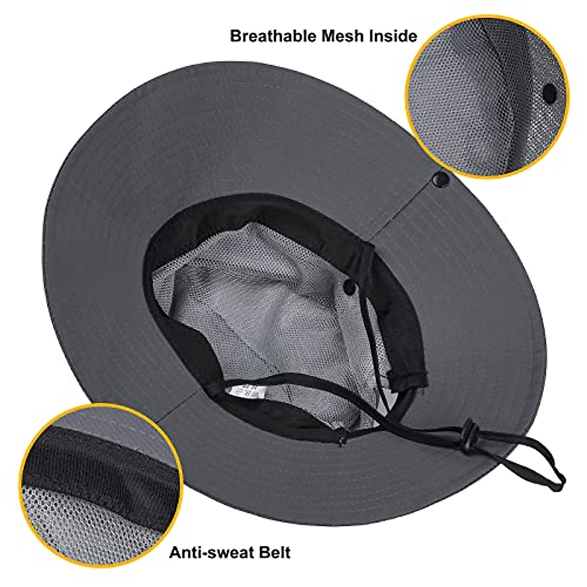 Lesgrod Womens Ponytail Sun Hat UV Protection Bucket Hats Foldable Wide Brim Hat for Beach Fishing Hiking