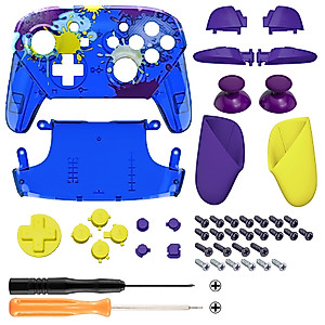 eXtremeRate Splattering Paint Replacement Full Set Shell for Nintendo Switch & Switch Pro Controller