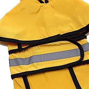 Ornaous Reflective Yellow Dog Raincoat with Hood, Waterproof Pet Rain Jacket for Small Puppy Large Dogs（L Size）