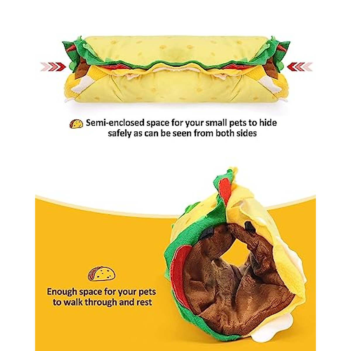 Percozzi Taco Hamster Hammock Hideout Tunnel House Rat Toys Cage Accessories Bed Ferrets Guinea Pigs Hedgehogs Chinchill Sugar Glider Small Animal Habitat