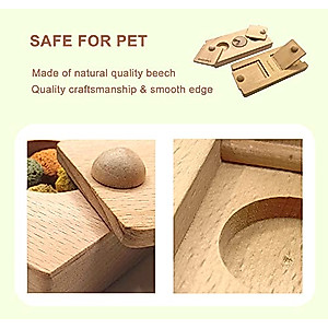 DOZZOPET Wooden Enrichment Foraging Toy for Small Pet,Interactive Hide Treats Puzzle Snuffle Game,Mental Stimulation Toy for Hamster,Guinea Pig,Rabbit,Chinchilla
