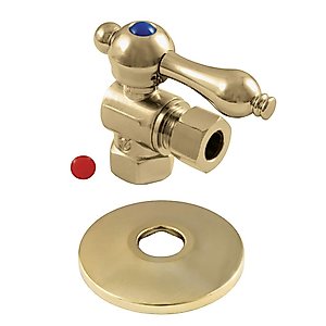 Kingston Brass CC33102K Angle Stop Valve, Polished Brass