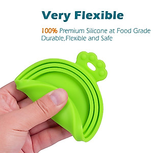 PetBonus 5 Packs Silicone Pet Can Lids, Dog Cat Food Can Cover, Universal Size Can Tops, 1 fit 3 Standard Size Food Cans, BPA Free Dishwasher Safe (Blue, Green, Orange, Pink, Yellow)