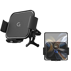 GAZE Car Wide H V2 Wireless Car Charger Compatible with Galaxy Z Fold 6, 5, 4, Dual Coil Portrait Viewing Capable Fast Charging auto Clamping car Mount