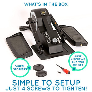 Cubii Jr: Desk Elliptical w/Built in Display Monitor, Easy Assembly, Quiet & Compact, Adjustable Resistance (Silver)