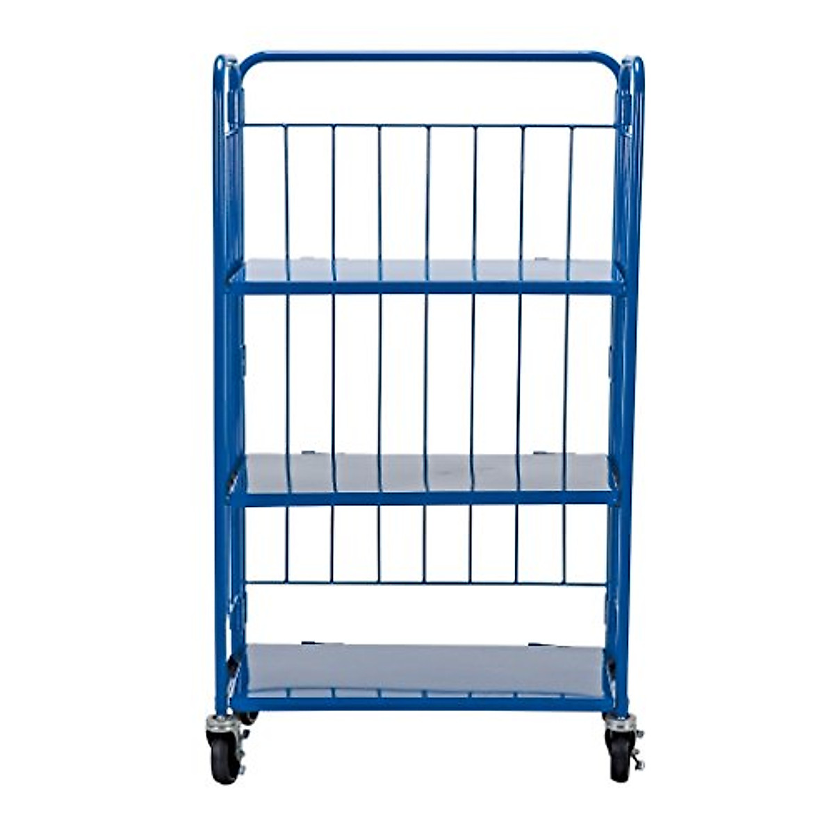 Vestil - ROL-1834-3 ROL Steel Wire Cage Cart, 3 Shelves, Blue, 990 lbs Load Capacity, 59" Height, 34" Length X 18" Width