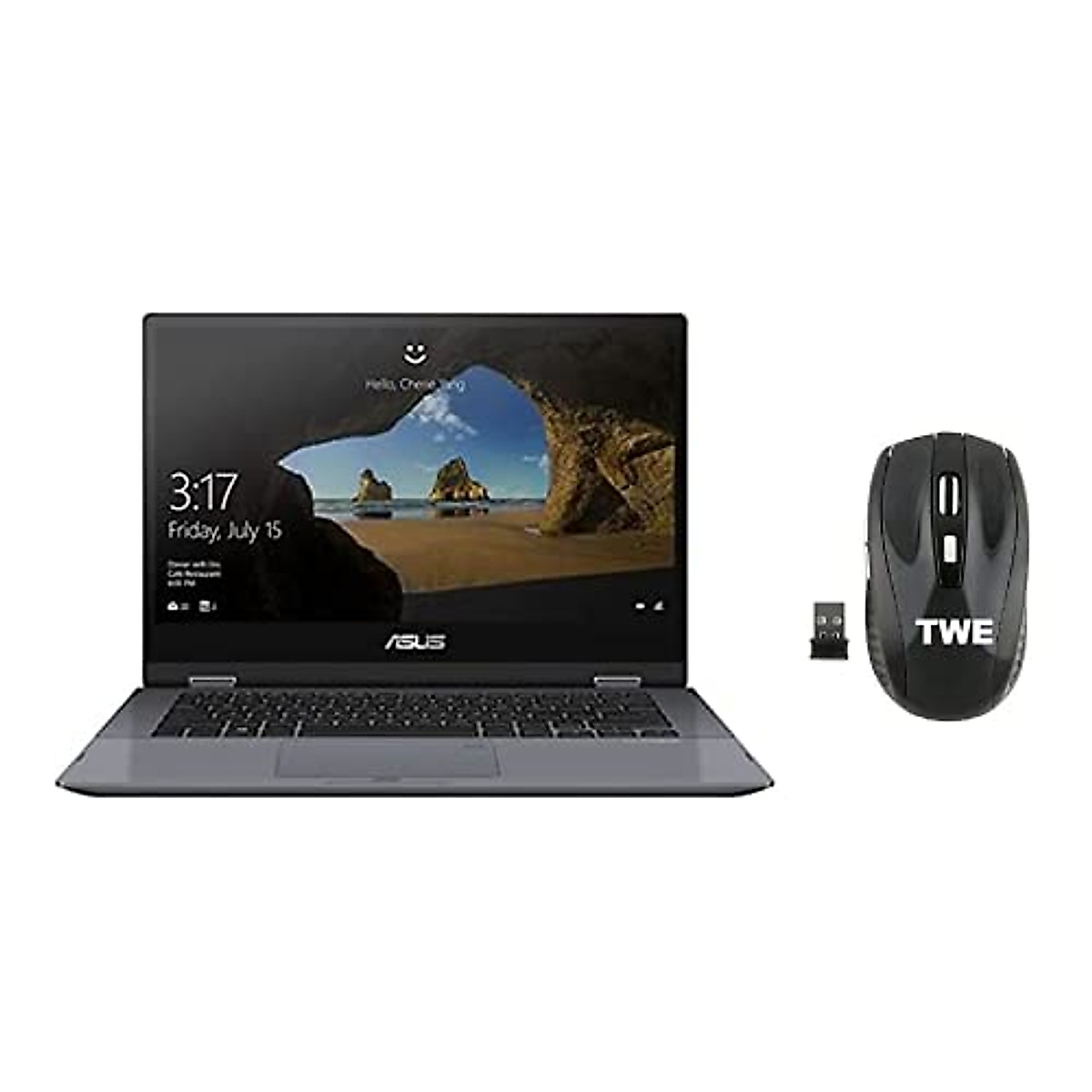 ASUS Vivobook Flip 14" FHD 2-in-1 Touchscreen Laptop | Intel Core i3-8145U up to 3.9GHz | 8GB DDR4 | 256GB SSD | Webcam | Bluetooth | HDMI | Windows 10 Home S | TWE Bundle