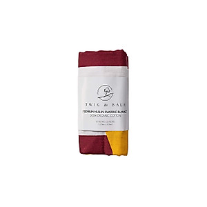 TWIG & BALE Tempe Arizona State Baby Blanket Organic Cotton Muslin Swaddle Blanket - 47" x 43" - Fans of Arizona State Baby Gift for Boys Girls Sun Devils Receiving Blankets