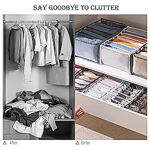 7 Grid Thickened And Upgraded Laundry Cabinet Clothes Finisher, Folding Drawer Wardrobe Clothes Finisher, Suitable For Jeans / T-shirts / Underwear / Shorts /Socks And Other Clothes