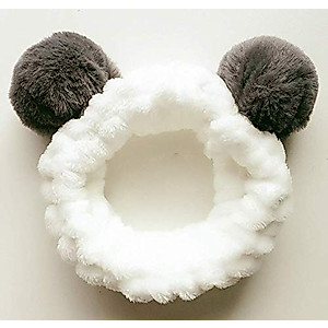 Huachi Headbands Women Washing Face Makeup Girls Baby Cute Elastic Facial Hair Bands Korean Beauty Products Spa Shower Yoga Headwrap Costume Hair Accessories, Animal Panda Ears