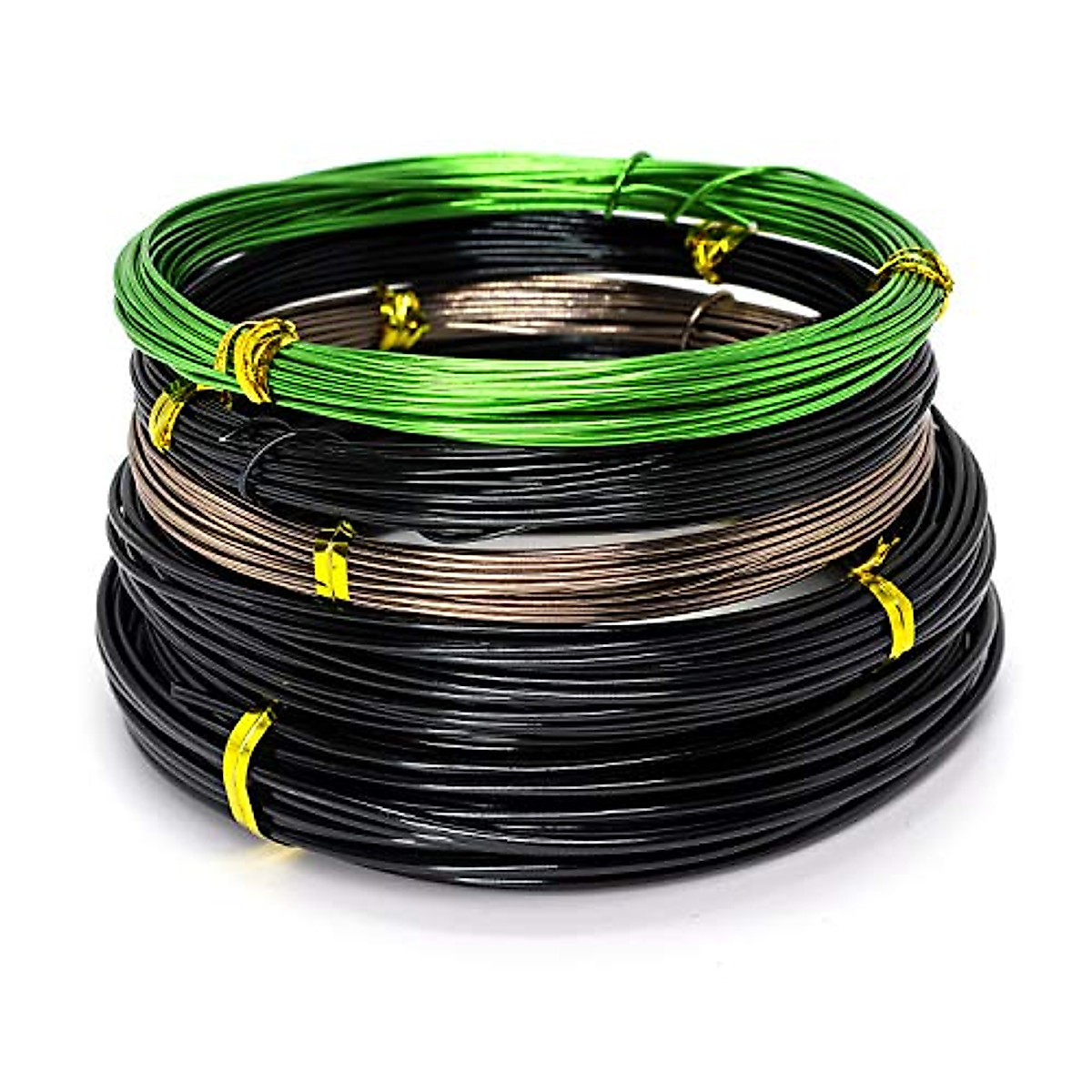FALIDI Bonsai Wire with Cutter Kit - 5 Roll Tree Training Wires 164 Feet Total .Anodized Aluminum Wire 1mm/1.5mm/2.0 mm Training Wire，for Bonzai Trees Indoor