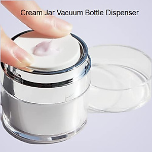 Airless Pump Jar Airless Pump Bottle Cream Jar Vacuum Bottle Dispenser with Pump Vacuum Moisturizer Jar Refillable Travel Cream Empty Bottle Lotion Pump Containers Cosmetic Jar Empty Cream Cans