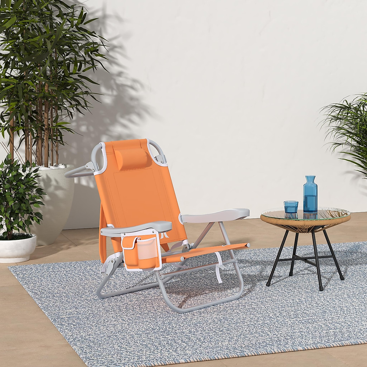 Hurley Deluxe Backpack Beach Chair, One Size, Turquoise