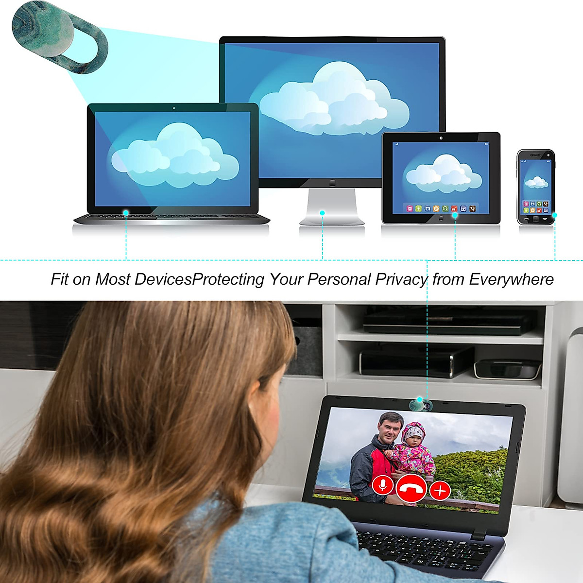 MILISTEN 6Pcs Lens Privacy Cover Smartphone Camera Slide Webcam Slider Cover Tablet Protector Anti- Peeping Covers Phone cam Cover Front Camera Protective Covers Pattern abs Camera Cover b1