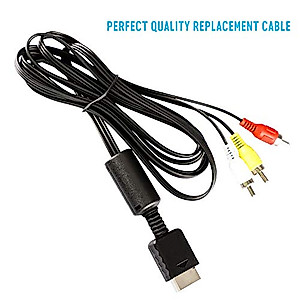 6Ft AV Cable for PS2 PS1 PS3, AV to RCA Composite Audio Video TV Cord Compatible with Playstation 1 2 3