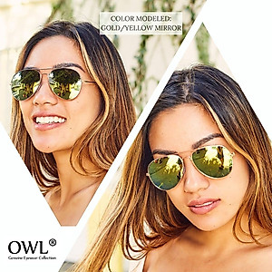 12 Pack Aviator Mirrored Lens Eyeglasses Black, Silver Frames OWL ®.