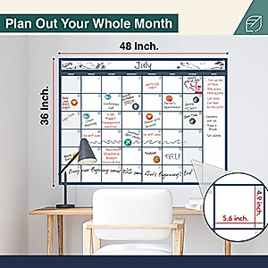X Large Dry Erase Wall Calendar - 36"x48" Premium Giant Oversized Undated Erasable Deadline Task Calendar for 2023 - Jumbo Monthly Task Organizer Planner for Home & Office