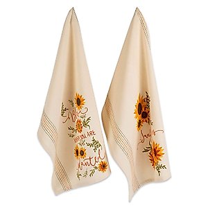 DII Sunflower Collection Kitchen Essentials, Dishtowel Set, Sunny Sunflowers