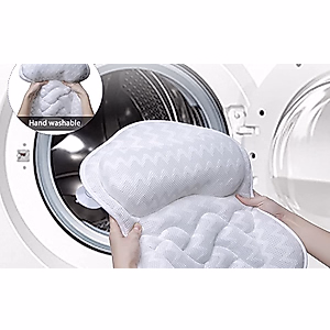 Bath Pillow, Tub Pillow for Bathtub Support Neck,Head and Back with Strong Non-Slip Suction Cups and Comfortabl 3D AirMesh Bath Pillow for Men and Women