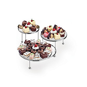 Wilton Cakes 'N More 3-Tier Cupcake and Cake Stand Display, Silver