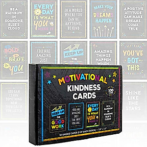 Motivational Cards: 100 Inspirational, Kindness, Motivational and Quote Cards. Business Card Size - 2.5x3.5 inches (Pack of 100)