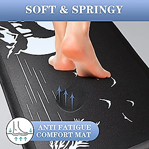 Hoikwo Wolf Decor Anti-Fatigue Comfort Kitchen mat for Standing, Kitchen Decor Wolf Gift Rugs and Mats for Men