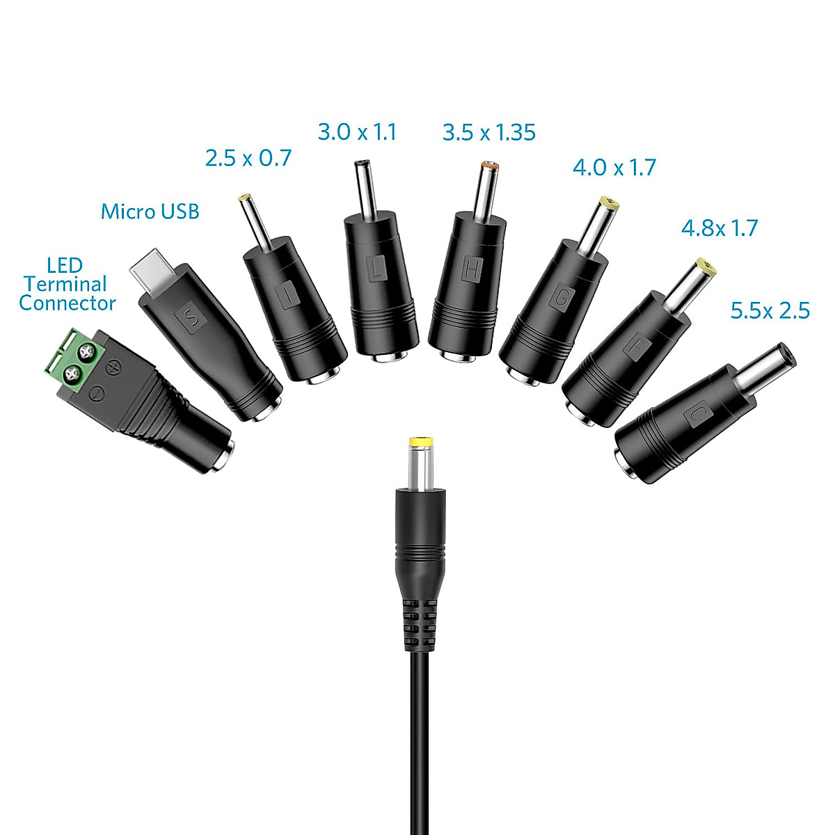 Belker 45W Universal 5V 6V 7.5V 9V 12V 13.5V 15V AC DC Adapter Power Supply for Household Eletronics LCD LED Strip Light Router HUB Speaker Smart Phone Tablet - Support Amps 0.5A 1A 2A 3A 3000mA Max.