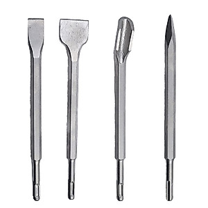 REETAI-FOUR 17 PCS SDS Plus Rotary Hammer Drill Bits & Chisels Set, Concrete Masonry Hole Tool with Storage Case,Carbide Tipped for Brick, Stone and Concrete.