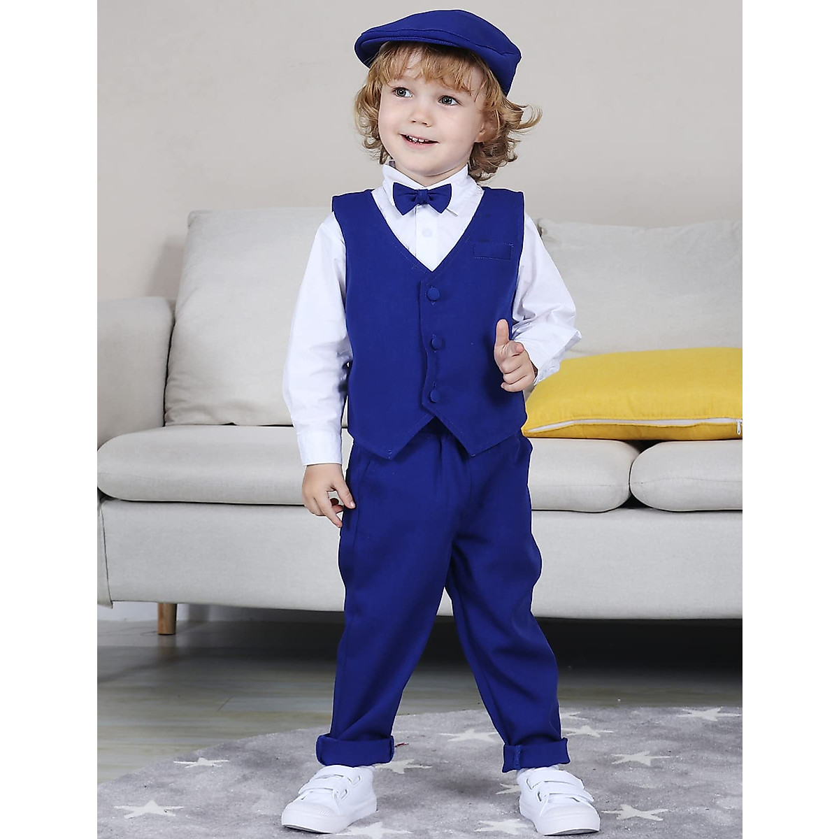 A&J DESIGN Baby Boy Gentleman Outfit Toddler Formal Wedding Dress Suits 18-24 Months Royal Blue