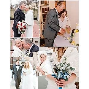 BEAUTELICATE Faux Fur Shawl For Women Soft Fur Stole Wrap Shrug For Winter Wedding Event