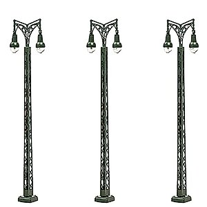 LQS58 3pcs Model Railway Lights Lattice Mast lamp Track Light N Scale 1:160 Layout (N Scale)
