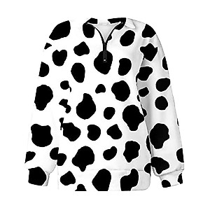 Fashion Women Casual Print Lapel Neck Long Sleeve Loose T-Shirt Blouse Pullover Tops