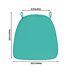 Efavormart 2" Thick Turquoise Chiavari Chair Pad, Memory Foam Seat Cushion with Ties and Removable Cover