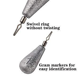 Fishing Weights Drop Shot Sinker Rig Kit 34pcs Trokar with Lead for Bass Fishing with Tackle Box