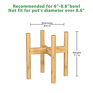 Tall Elevated Stand Raised Dog Bowl for Large Dogs 8-inch Single Dog Food and Water Bowl Stand Bamboo Dog Food Bowls Slow Feeder Stand