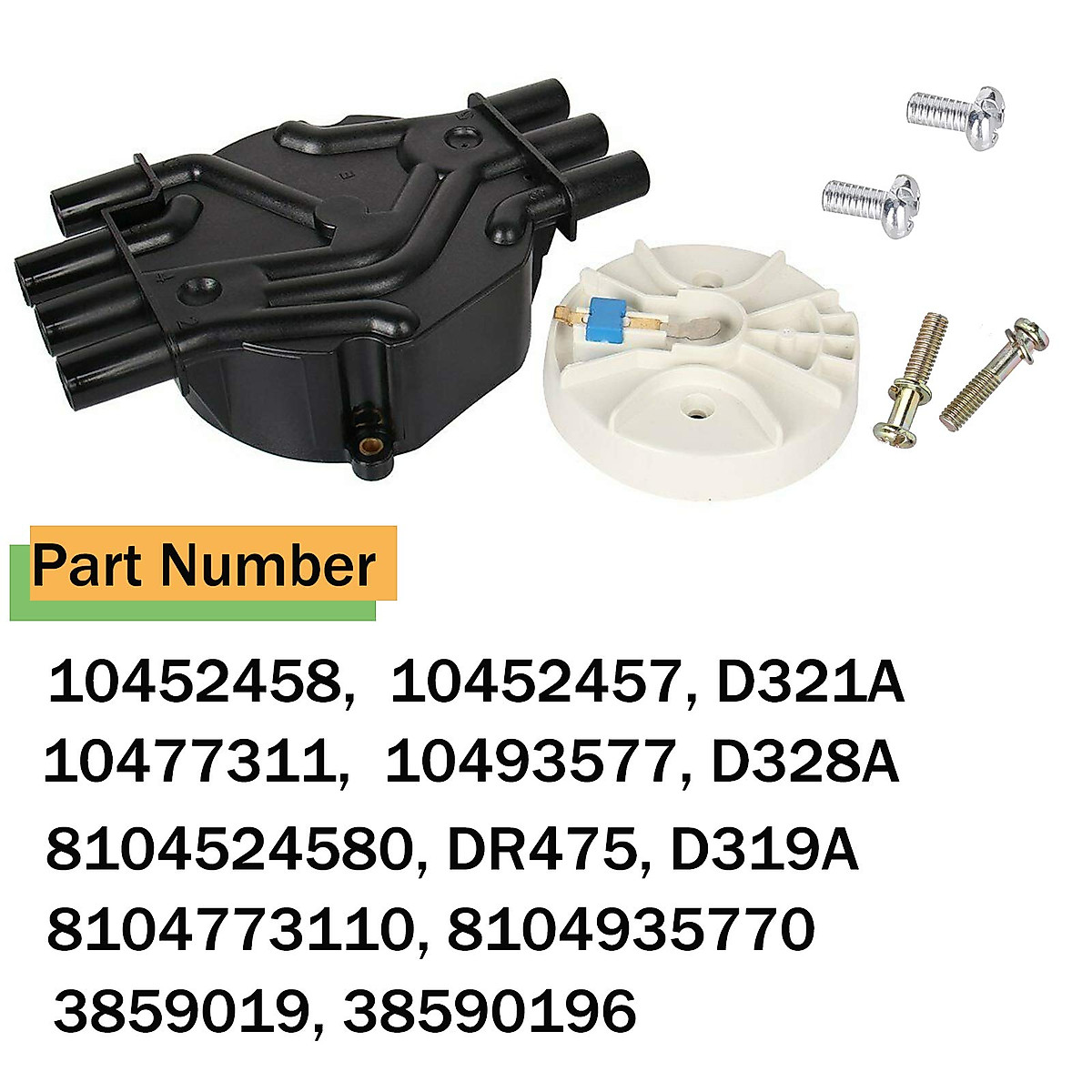 Ignition Distributor Cap and Rotor Kit Compatible with GMC Chevrolet Trucks V6 4.3L Vortec - 1996-2005 Astro Blazer, 1996-2001 Jimmy and more | Replace DR475 DR331 D465 D328A 10452457 10452458