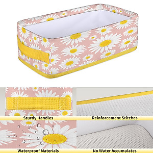 Flower Daisy Pink Toilet Paper Basket Decor Small Baskets Bathroom Storage Basket for Bathroom Toiletries Farmhouse