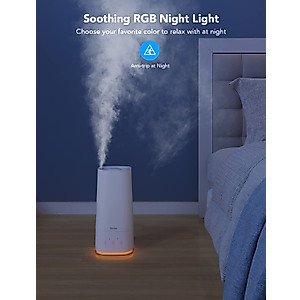 Govee 4L Smart Humidifiers for Bedroom with Hygrometer Thermometer, WiFi Voice & Remote Control, Top Fill Cool Mist Humidifiers for Baby and Plants, Essential Oils Diffuser, Lasts up to 36 Hours