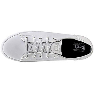 Keds girls Kickstart Sneaker, White Leather, 2 Big Kid US